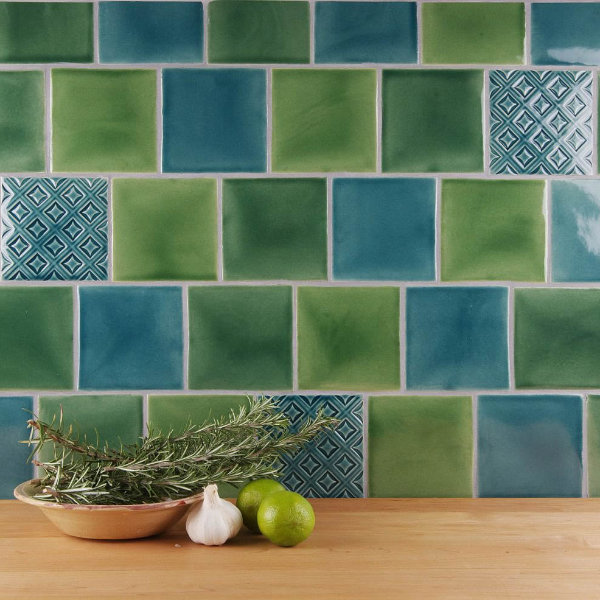 Stoneware 130 Square tiles - Meadow Green - Tiles of Stow