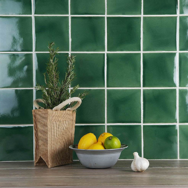 Stoneware 130 Square tiles - Meadow Green - Tiles of Stow
