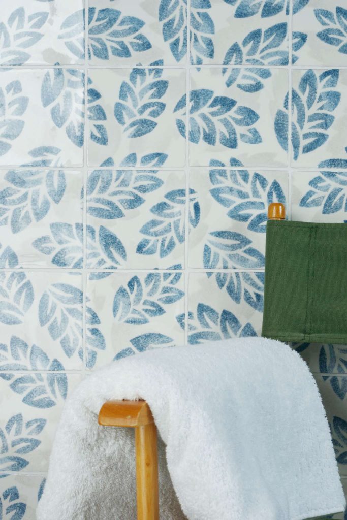 Jacquard Leaf - Azure | Tiles of Stow