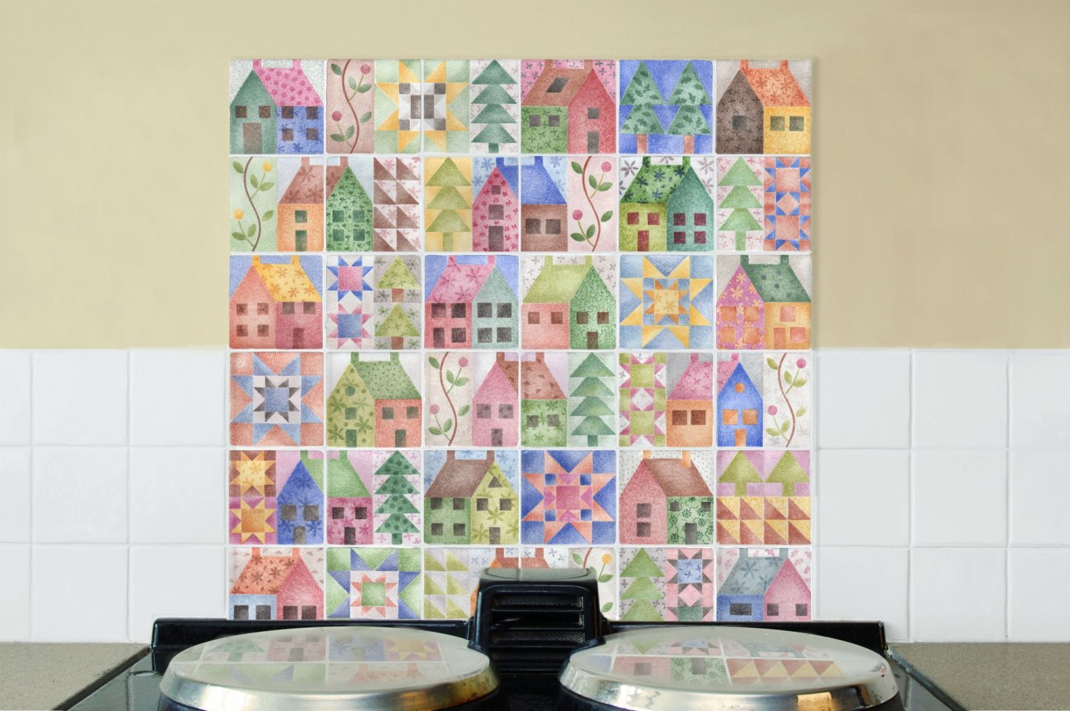Prints and Patterns - Patchwork 36 tile panel | Tiles of Stow