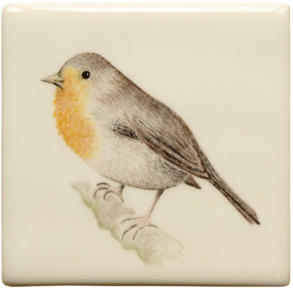 Hand painted tiles - Garden Birds Robin| Tiles of Stow