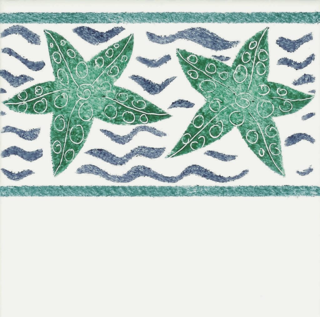 Hand Painted Marine Life Starfish border | Tiles of Stow