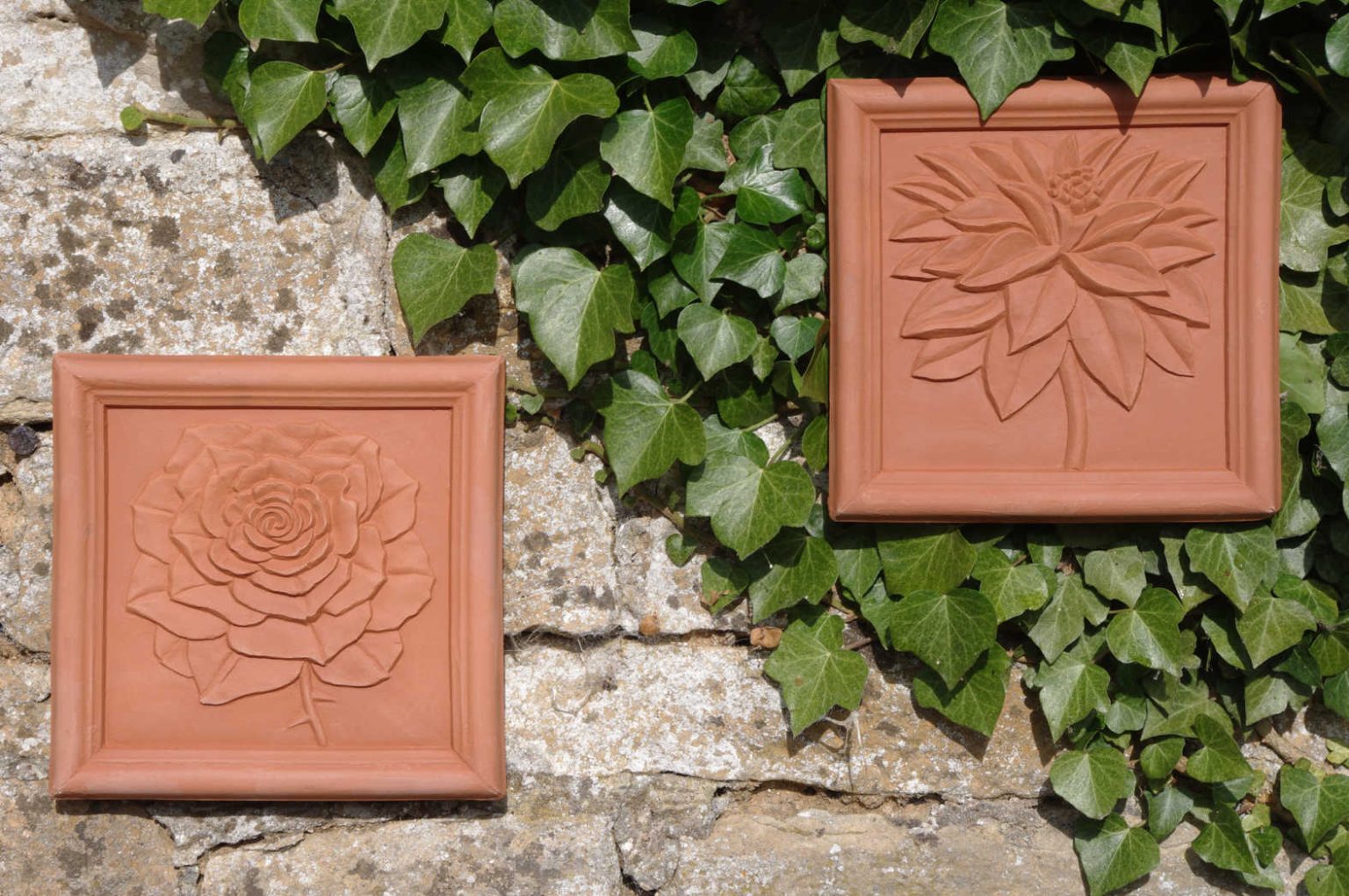 Botanical Terracotta Plaques - Rose | Tiles of Stow