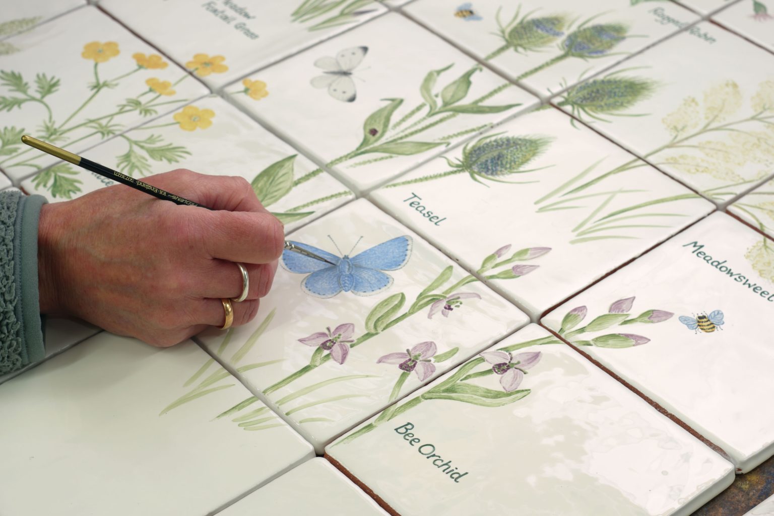 Special commissioned Wildflower Tile Mural | Tiles of Stow